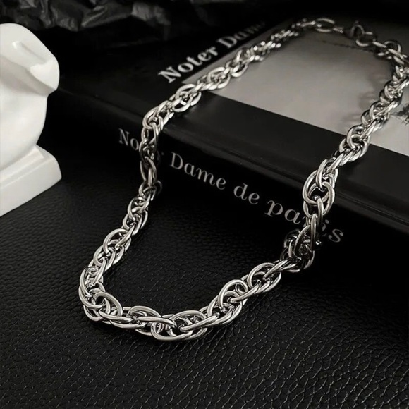 Accessories | Titanium Steel Twist Link Chain Necklace For Men Womenpunk Hip Hop Necklace | Poshmark